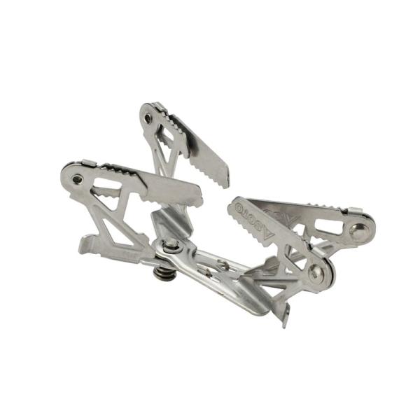 ウインドマスター専用の大型4本ゴトク。調理を重視した使い方やグループでの使用に！〇製品サイズ(WxDxH)：幅47×奥行77×高さ44mm（収納時）〇重量：27g〇材質：ステンレス〇原産国：日本〇保証書：無〇備考　※本製品はマイクロレギュレ...