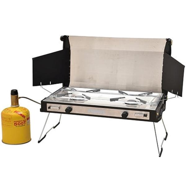 トゥピケは、折りたたみ式スタンドと風防を備えたコンパクト設計のツーバーナーです。ロック機能が付いたスタンドを立ててセッティングをすれば、仕込みを終えた素材をバーナーの下に置くこともできます。調理に使うクッキングウエアの大きさや風の強さに応じ...