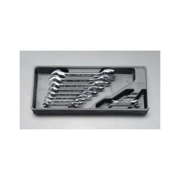 ●メーカー名：エスコ / ESCO●商品名：10本組/5.5-27mm 両口スパナメーカー品番：EA615BK-2JANコード：4518340643512備考■材質…工具鋼■サイズ（mm）…5.5×7・8×10・10×12・11×13・12...