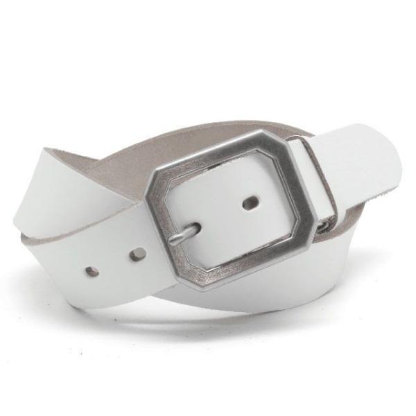 ●メーカー名：LOCAL WORKS(ローカルワークス)●商品名：CLASSICO 40mm幅 CUT CORNER SQUARE BUCKLE BELT　（ホワイト）メーカー品番：RC-085Lホワイト牛革フリー栃木レザークラシコを使用し...