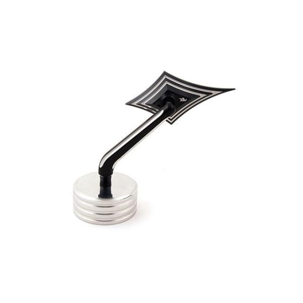 ●メーカー名：ケンズファクトリー / kens-factory●商品名：Rapide Siries Mirror”Pointed”Blk/Cut Leftメーカー品番：12-214ハーレー汎用 ALL HDアルミビレット、ブラック＆マシーン...