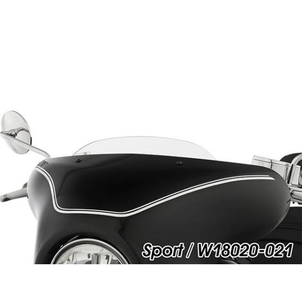 ●メーカー名：ワンダーリッヒ / Wunderlich●商品名：ウインドスクリーン「Sport」（クリア）メーカー品番：W18020-021R18クリア幅：400mm高さ：125mm高さを抑え、スポーティなイメージの「Sport」※フロント...