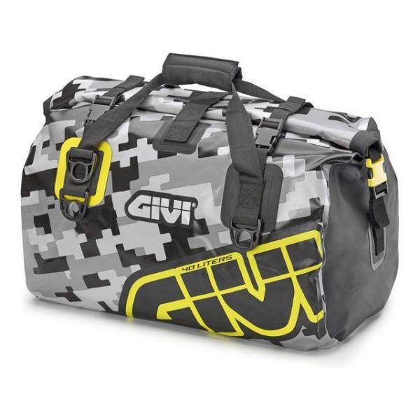 ●メーカー名：ジビ / GIVI●商品名：Waterproof 40 Liters Bag Easy-T EA115CM， HxLxW 50x54x27cm， color Camouflage Grey / Yellowメーカー品番：giv...