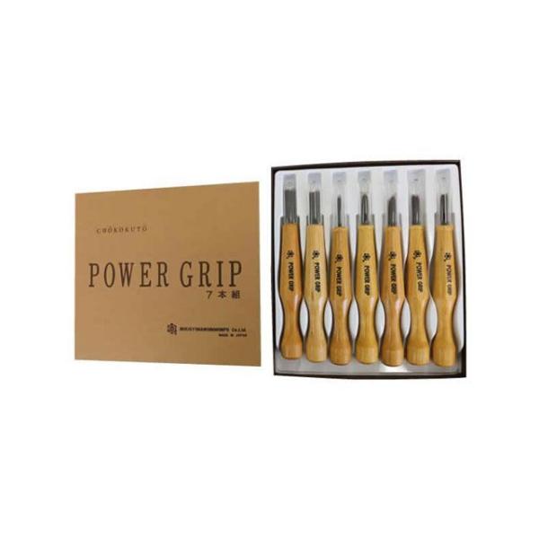 ●メーカー名：三木章刃物 / Mikisyo(ミキショウ)●商品名：パワーグリップ彫刻刀 7本組メーカー品番：＃800077JANコード：4952631800077特殊全面二層鋼丸／刃幅：3・6mmキワ／刃幅：7.5mm平／刃幅：7.5mm...