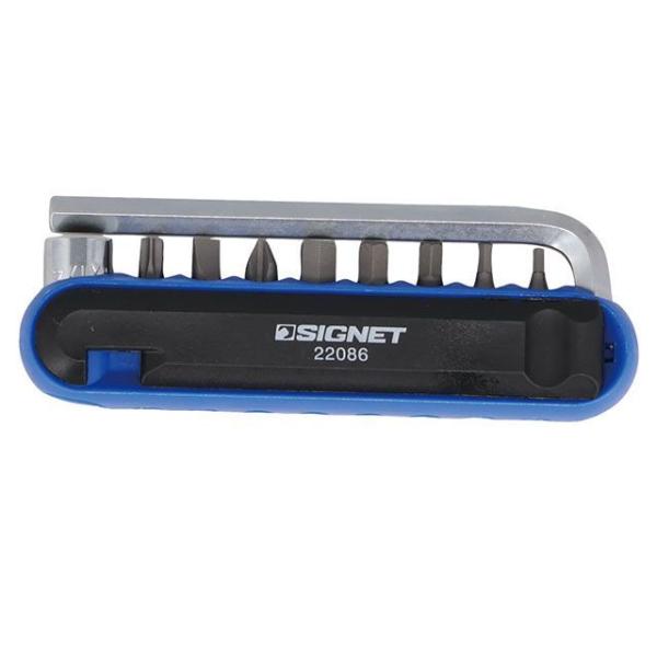 ●メーカー名：シグネット / SIGNET●商品名：22086 12点入 多機能バイクツールセットmini 自動車整備 自転車整備 DIY 家具組み立て（ブルー）メーカー品番：22086JANコード：4712818975680カラー：ブルー...