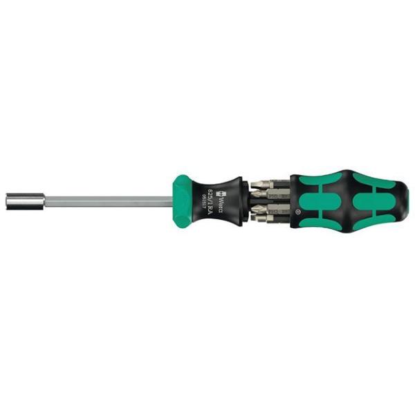 ●メーカー名：ヴェラ / WERA●商品名：51518 ドライバービットセット ラチェット式 ロングシャンクメーカー品番：51518JANコード：4013288233967ハンドルに内蔵されたラチェットには細かいギアが組み込まれており、素早...