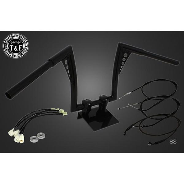 ●メーカー名：ガレージT&amp;F / T&amp;F(ガレージティーアンドエフ)●商品名：レブル250 2017-2019年 ABS非搭載モデル 極太バットマンハンドル 12インチ＆ワイヤーセット（ブラック）メーカー品番：・709190...