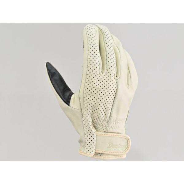 ●メーカー名：デイトナ / DAYTONA●商品名：DG-038 ピケ縫いパンチンググローブ（アイボリー）●サイズ Lメーカー品番：65795JANコード：4909449677599国産レザーと国内縫製による、完全日本製のレザーグローブ。厚...