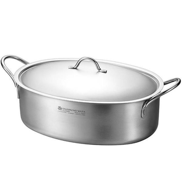 ●メーカー名：ヨコヤマ / YOKOYAMA●商品名：EJSA-1200 燕熟の技（クローバー）3LAYERS オーバルパン28cmメーカー品番：EJSA-1200JANコード：4965220212076熱の伝わりの良いアルミ芯三層構造（3...