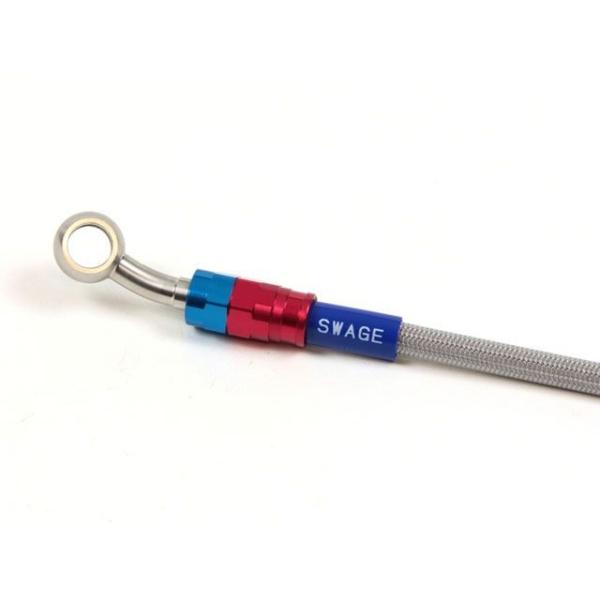 ●メーカー名：スウェッジラインプロ / SWAGE-LINE PRO●商品名：リアホースキット●ホースエンド レッド＆ブルー ホースカラー クリアメーカー品番：SAP817RJANコード：4547424459107Sportster XL1...