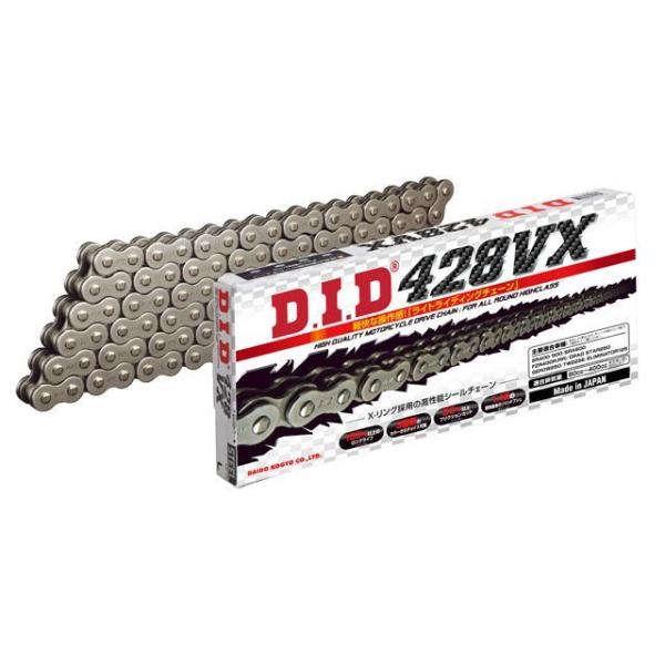 ●メーカー名：ディーアイディー / DID●商品名：ストリートチェーン 428VX 軽圧入クリップジョイントタイプ●カラー スチールカラー リンク数 128LJANコード：4525516355292汎用 シリーズVXシリーズ Xリングチェー...