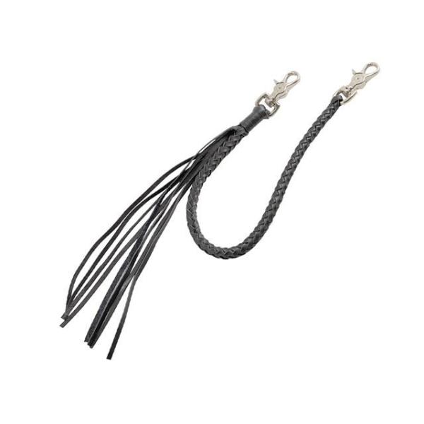 ●メーカー名：デグナー / DEGNER●商品名：WR-14 8本編みレザーウォレットロープ（ブラック）メーカー品番：WR-14-BKJANコード：4524486083082ブラック牛革ロープ長さ：45cm（金具含まず） フリンジ長さ：30...