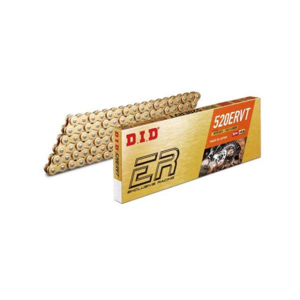 ●メーカー名：ディーアイディー / DID●商品名：レース専用チェーン 520ERVT カシメジョイントタイプ（ゴールド）●リンク数：114LJANコード：4525516358682汎用 520ERVTゴールド【ZJ：カシメタイプ（リベット...