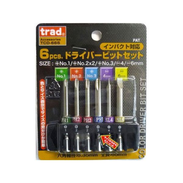●メーカー名：三共コーポレーション / sankyo Corporation(サンキョウコーポレーション)●商品名：trad 6PCドライバービットセットメーカー品番：TCD-665JANコード：4954458295159仕様■全長：65m...