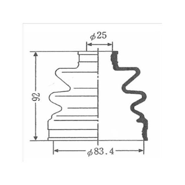 ●メーカー名：セイケン / Seiken●商品名：600-00121 （SB121） ドライブシャフトブーツキットメーカー品番：600-00121JANコード：4560185067015高さ（ミリ）：92.0、小径（ミリ）：25.0、大径（...