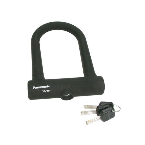 ●メーカー名：パナソニック（自転車） / Panasonic(パナソニック)●商品名：自転車 U字ロック（SAJ080B）U型ロック（ブラック）JANコード：4519389512029ブラック生産国：中国キータイプ：Wディンプルキー/3本付...