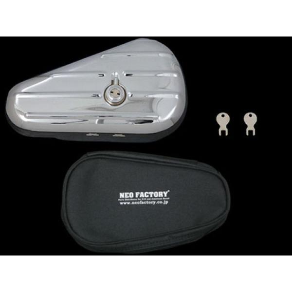 ●メーカー名：ネオファクトリー / Neofactory(ネオファク)●商品名：ハーレー用 ティアドロップツールボックス バッグ付●仕様 右 カラー クロームメーカー品番：・010904ハーレー汎用 ボックス本体：スチール／バッグ：ナイロン...
