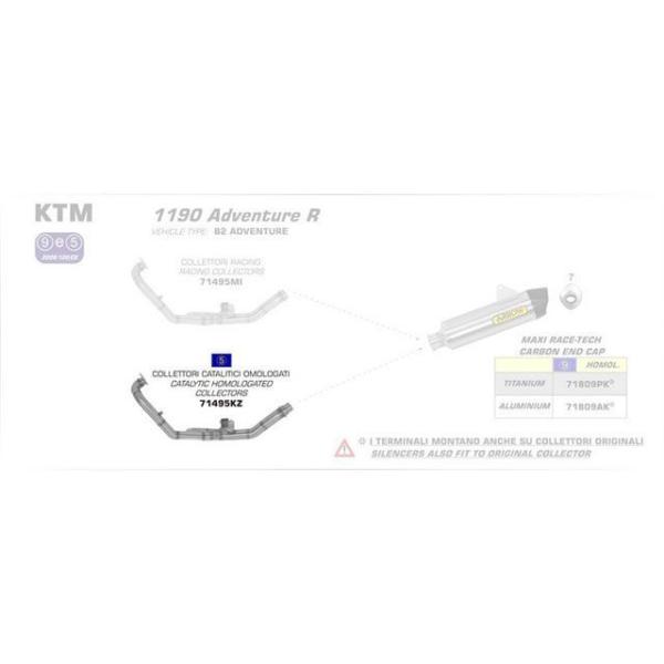 ●メーカー名：アロー / ARROW●商品名：KTM 1190 ADVENTURE R 13 2：1 STAINLESS STEEL CATALYZED COLLECTORS FOR ORIGINAL AND SILENCERS ｜ 714...