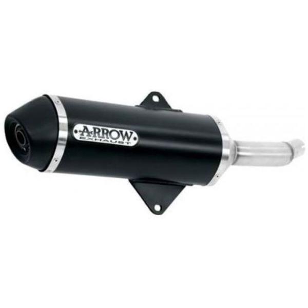 ●メーカー名：アロー / ARROW●商品名：PIAGGIO BEVERLY 500/400 APRILIA SCARABEO HOMOLOGATED ALUMINIUM DARK RACE-TECH SIL WITH BLACK STEE...