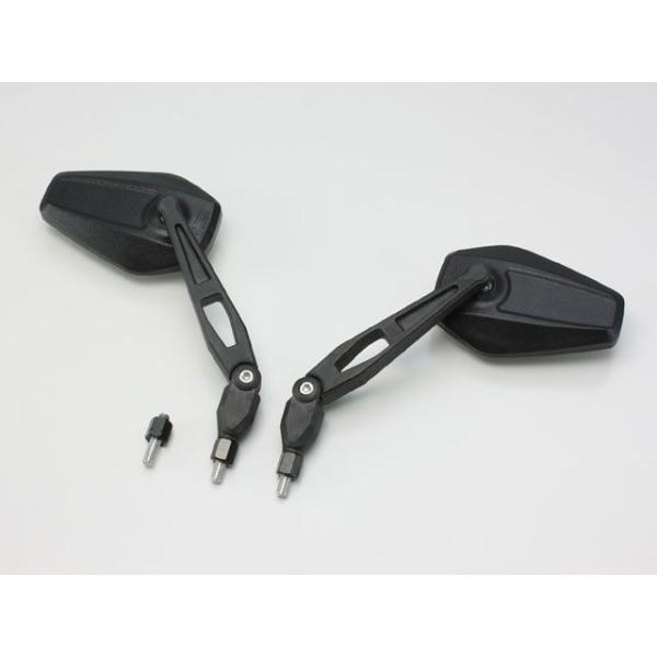 ●メーカー名：ハリケーン / HURRICANE●商品名：アジャストミラー TYPE II（M8ネジ） 左右1セットメーカー品番：HA6219-02JANコード：4936887021493汎用 ブラック軽量樹脂ボディM8外寸88×130mm...