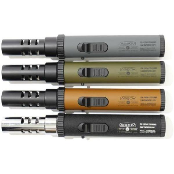 全長205mm、燃焼温度1,300℃の高火力なポータブルスティックバーナーです。ロック機能がついており、誤って火がついてしまう防止や火を出し続けることが可能です。使用燃料 : 市販ライター用ガス。※カセットボンベのガスは使用出来ません。※新...