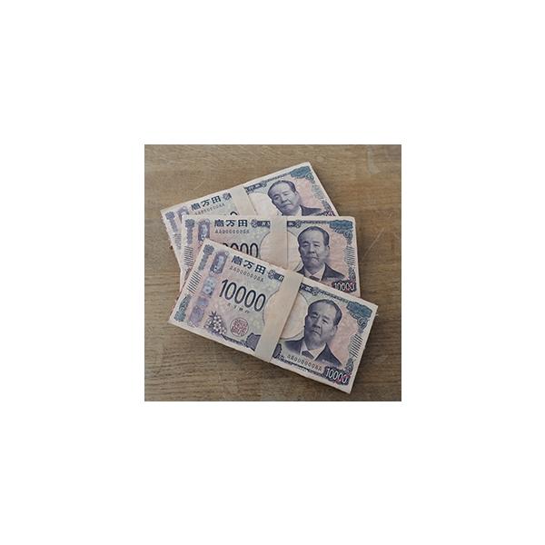 100万円札束着火剤　300万円分セット。たとえおもちゃであってもお札を燃やすという快感？玩具銀行のため通常のお札より小さくなっております。商品の着火剤の材料には四国内県産材を使用。真面目に作られた商品となります。●サイズ：145＊67mm...