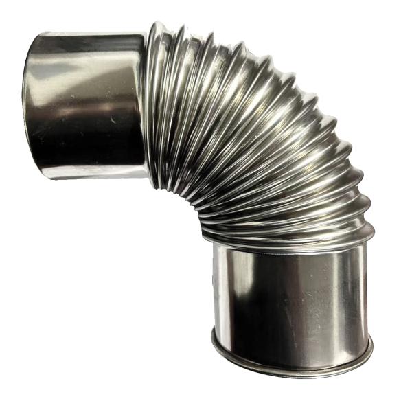 エルボ90（L字型煙突）は角度を変えることができる煙突です。煙突のタイプは90度（使用上の注意）エルボ（L字型煙突）を使用する場合、ドラフトが弱まることがあります。（サイズ）直径：70ｍｍ 　角度：90度（材質）304ステンレス