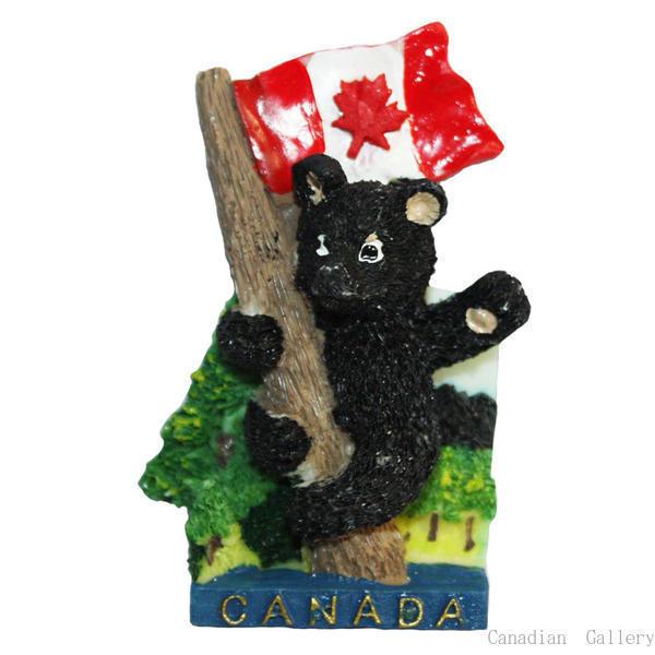 マグネット(磁石)黒くま カナダ　7cm×4cm樹脂製