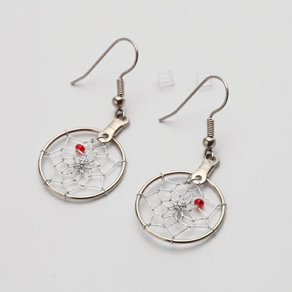 0.75インチ(1.9cm)　ドリームキャッチャー ピアスDC10　シルバー色