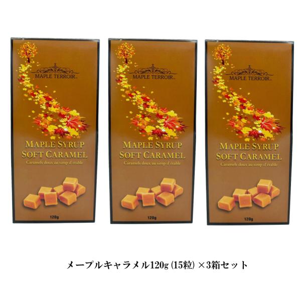 メープル キャラメル 120g 個包装 ×３個 セット カナダ土産 人気の定番 メープルテルワー ブランド メープル シロップ 25%使用  カナダ旅行カナダ お土産 ギフト 旅行 プレゼント