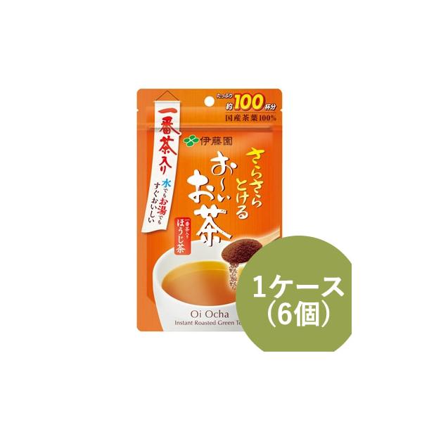 【商品詳細】商品名:お〜いお茶 さらさらほうじ茶商品説明:香ばしい一番茶をブレンドした茶葉(国産茶葉100％使用)を丹念に直火焙煎したインスタントほうじ茶です(約100杯分お楽しみいただけます)。内容量:80g原材料:茶(ほうじ茶(番茶、一...
