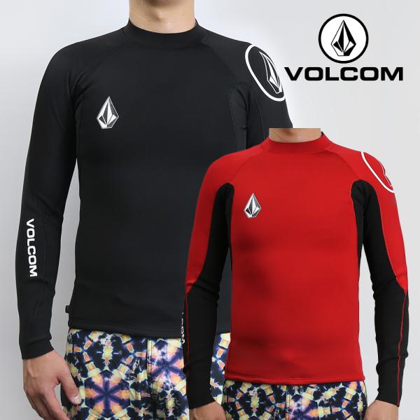 VOLCOM ボルコム 2MM JACKET UPF 50 LONG SLEEVE RASHGUARD JACKET BLACK RED■仕様・ネオプレン90％／ナイロン10%・2mmネオプレンバックジップジャケット・接着剤とブラインドステ...
