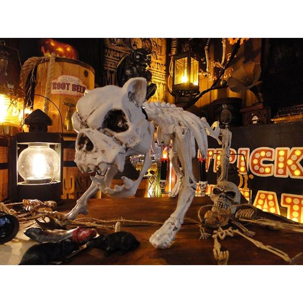 コウモリで人気だったスカル系オブジェに今度はブルドッグがやって来た！凶暴な見た目がスケルトンになるとさらに不気味なヤツになりました。しかもこのブルドッグ、ただのオブジェだけに止まらず、センサーを内蔵していて、音に反応して目を光らせながら、吠...