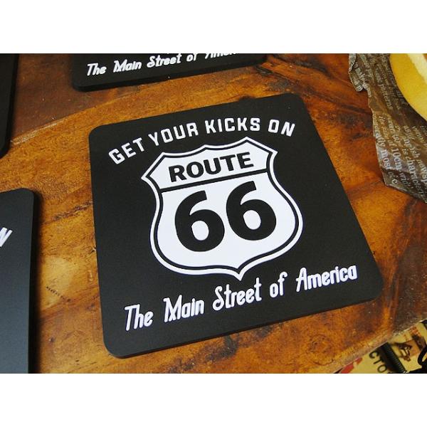 テーブルに外国のバーの雰囲気を運んできてくれる・・・・そんなパブコースターがこちら！オールドアメリカの象徴、ルート66のロードサインをそのままデザインにしたっていう見た目がまさにボクら好みってヤツ！材質はラバー製なので丸洗いもできるからお手...