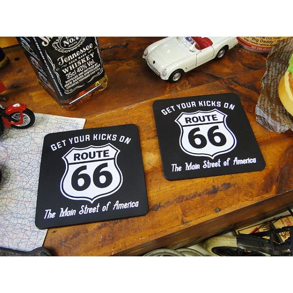 テーブルに外国のバーの雰囲気を運んできてくれる・・・・そんなパブコースターがこちら！オールドアメリカの象徴、ルート66のロードサインをそのままデザインにしたっていう見た目がまさにボクら好みってヤツ！材質はラバー製なので丸洗いもできるからお手...