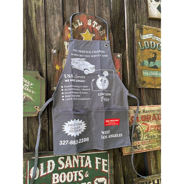 インダストリアル系が好きな人たちから支持されるアメリカンブランド「マーキュリー」からリリースされたキャンバス生地のワークエプロンです。人気のマーキュリーロゴがデザインされたその見た目はまるで海外のウェアハウスで働くスタッフたちが着る作業着み...