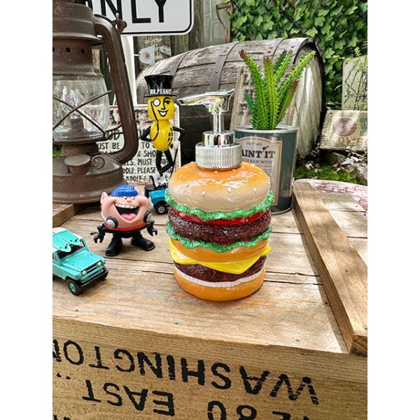 何でも遊びにしちゃうアメリカ人を見習って手洗いをイベントに！まるごと「ハンバーガー」な見た目のソープディスペンサーです。このふざけまくってるスタイルがボクらアメリカ好きにピッタリでしょ？洗面所にまさかのハンバーガーっていう・・・・まるでミス...