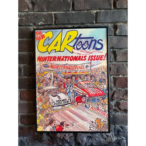 見てください このテンション！クルマが飛んでるのか 笑ってるのか もうカオス。でもそれが いいんです。アメリカのカーコミック界で伝説となった雑誌その名も「カートゥーンズ」マッスルカー ドラックレース ガソリン 煙 オイルそしてなぜか全員 め...