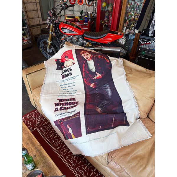 往年の名作映画ポスターをコットン製のクロスにプリントしたインテリアアイテム！他にないこの巨大さ（150cmx110cm）を活かして シーンをガラリと変える演出をはじめラックなどの雑多なモノたちに被せて隠したり ソファーカバーにしたりと・・・...