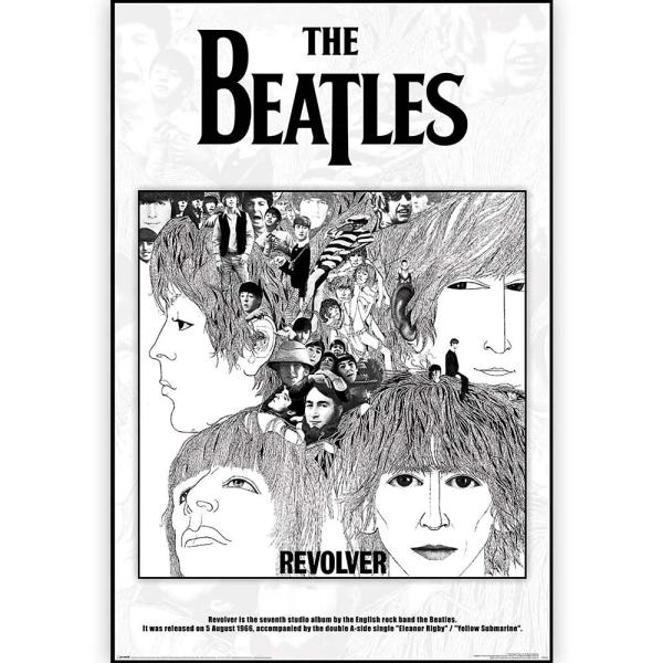 時代を撃ち抜いた一枚THE BEATLES “Revolver” オフィシャルポスターロックの歴史を語るならこのアルバムを外すわけにはいかないよなーザ・ビートルズ　1966年発表の名盤「リボルバー」そのアートワークを堂々と飾れるオフィシャル...