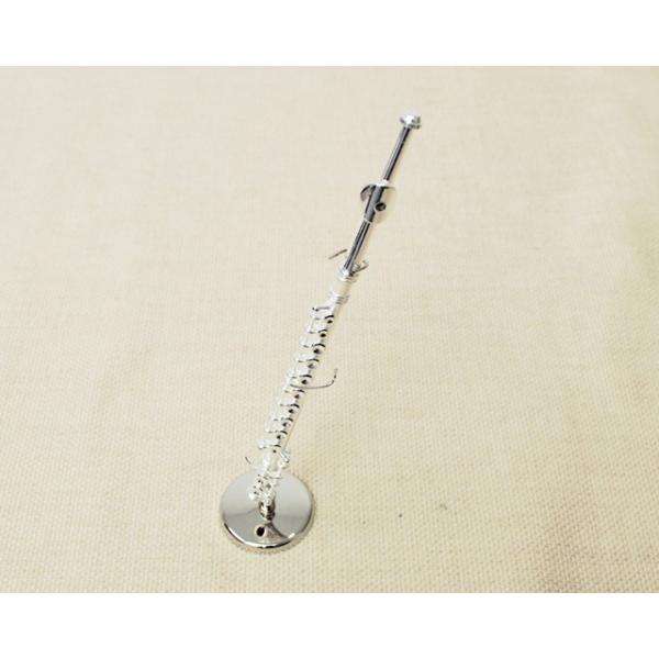 ミニチュア楽器！フルート　1／6　スケール♪お取り寄せ商品です♪♪【楽器-音楽雑貨】《音楽・バレエ・ねこ雑貨のカンタービレ》スタンド ケース付き 音楽雑貨 楽器 発表会 記念品 プレゼント ギフト にも♪管楽器 ミニオケ 吹奏楽
