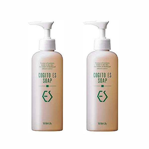 ホワイトリリー コギト ESソープ 2本です。天然植物エキス（朝鮮ニンジン、トウキなど）配合で、やさしく洗浄しながら紫外線や汗で傷みがちなお肌の回復を助け、健康な弱酸性のお肌に保ちます。お子様やお肌の弱い方に、また全身用ソープとしてご使用に...