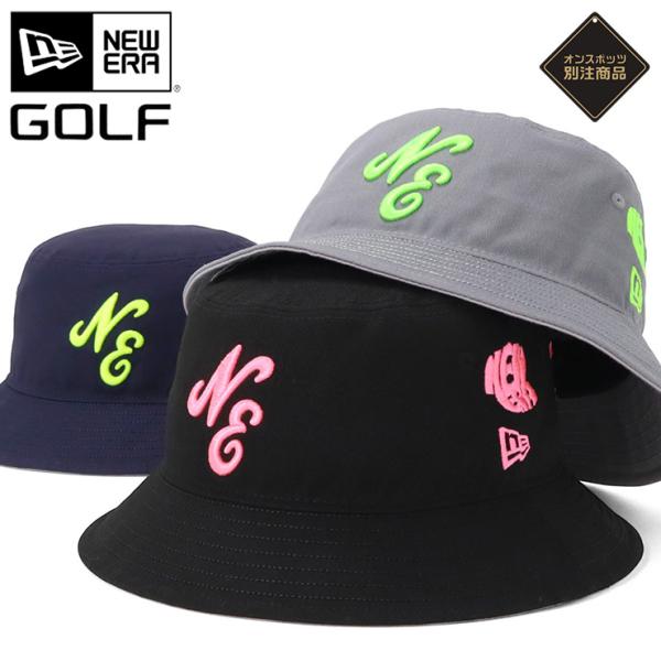 ニューエラ ゴルフ バケットハット NEW ERA GOLF HAT バケハ メンズ レディース 帽子 ONSPOTZ 別注 黒 白 綿 コットン 大きいサイズ ブランド 深め おしゃれ かっこいい 人気 春 夏 秋 冬 ニューエラー 正規...