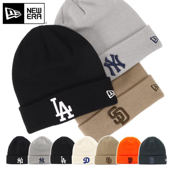 ニューエラ ニット帽 NEW ERA ニットキャップ 帽子 メンズ レディース NY LA MLB ニューヨーク ヤンキース ロサンゼルス?ドジャース?大谷翔平黒 白 ベージュ ブランド おしゃれ かっこいい 人気 秋 冬 ニューエラー 大...