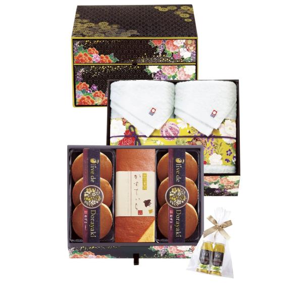 〇商品名：匠菴謹製 ミニたんす御進物「オリーブ de どら焼き」Premium  ODKF-IJ53　（用途例等）ギフト プレゼント 贈答品 ギフトセット セット 詰め合わせ グルメギフト メモリアルギフト お返し お中元 御中元 お歳暮 ...