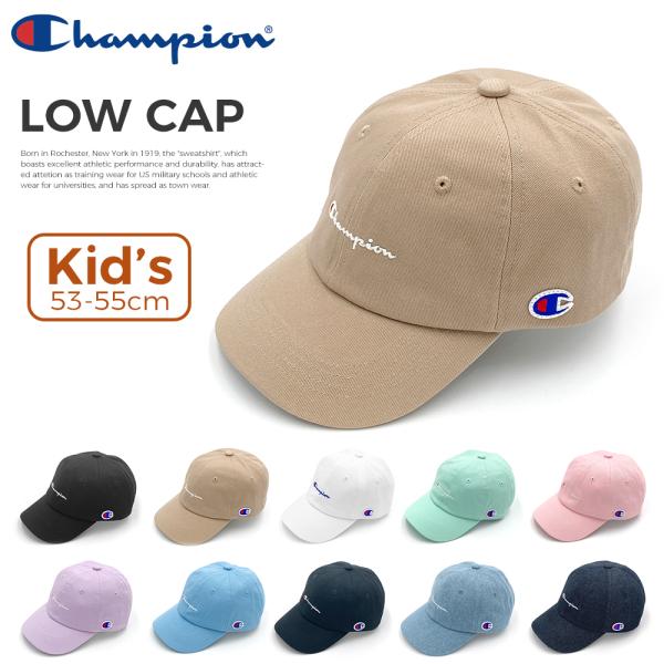 CHAMPION/チャンピオン【キッズ】コットンローキャップカラー：BLACK、BEIGE、WHITE、MINT、PINK、LAVENDER、BLUE、NAVY、L-B-DENIM、D-B-DENIM素材：コットン100%サイズ：キッズサイ...
