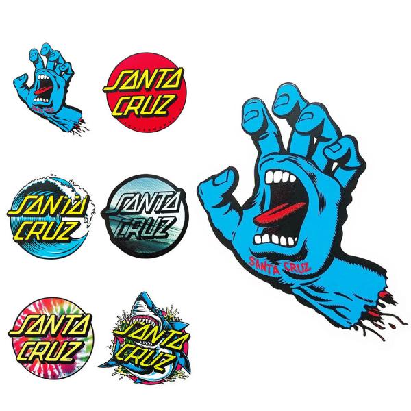 SANTA CRUZ/サンタクルーズステッカー種類：SCREAMING HAND/CLASSIC DOT/WAVE DOT/HOMEBREAK/TIEDYE DOT/SHARK DOTサイズ：SCREAMING HAND（約）縦8.5cm　...