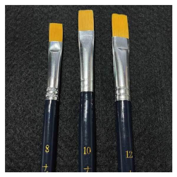 ナイロン画筆　平型　８号　なめらかタッチ総巻き・ガイドスレッド用人造毛なので、すべりが良く弾力性があり、なめらかに描けます。全長：約240mm※数値には誤差がある場合があります。-------------------------------...