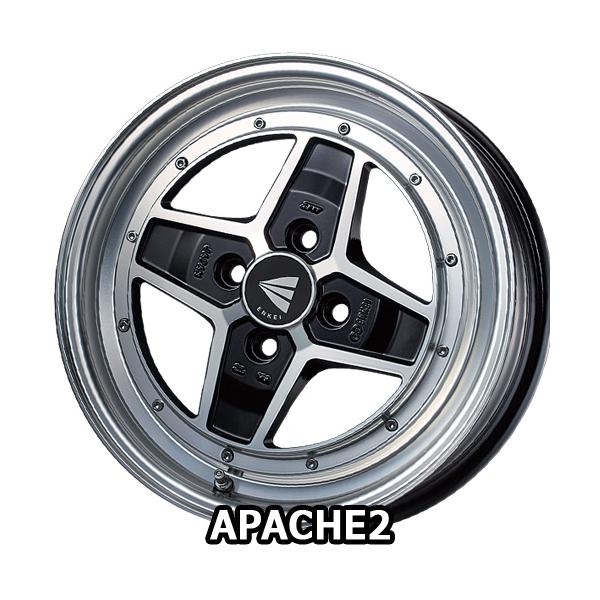 ■ホイールENKEI Neo Classic APACHE2 / エンケイ ネオクラシック アパッチ2[サイズ] 15×5.0J 4H (4穴) PCD100 ボア径75[オフセット] +45[カラー] M/BK マシニングブラック[付属品...
