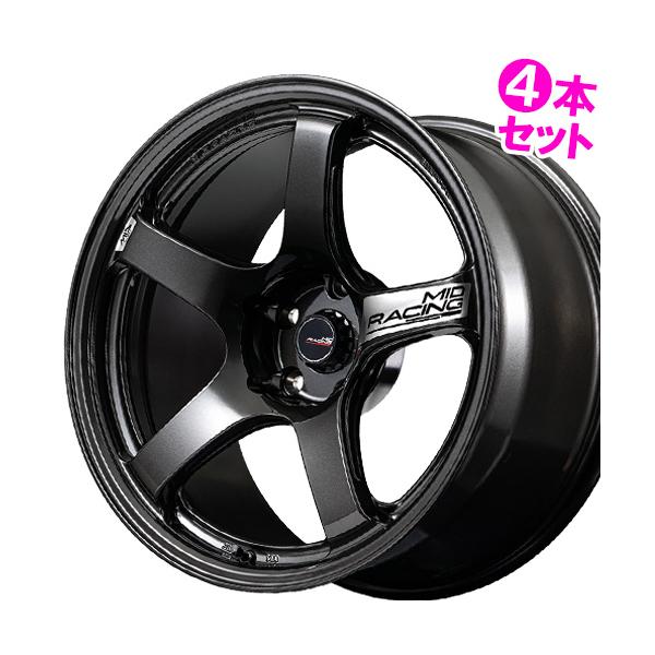 ■ホイールMARUKA MID RACING R50 EVO / マルカ MID レーシング R50 EVO[サイズ] 17×7.5J 4H (4穴) PCD100 ボア径67.1[オフセット] +45[カラー] BLM ブラックメタリック...
